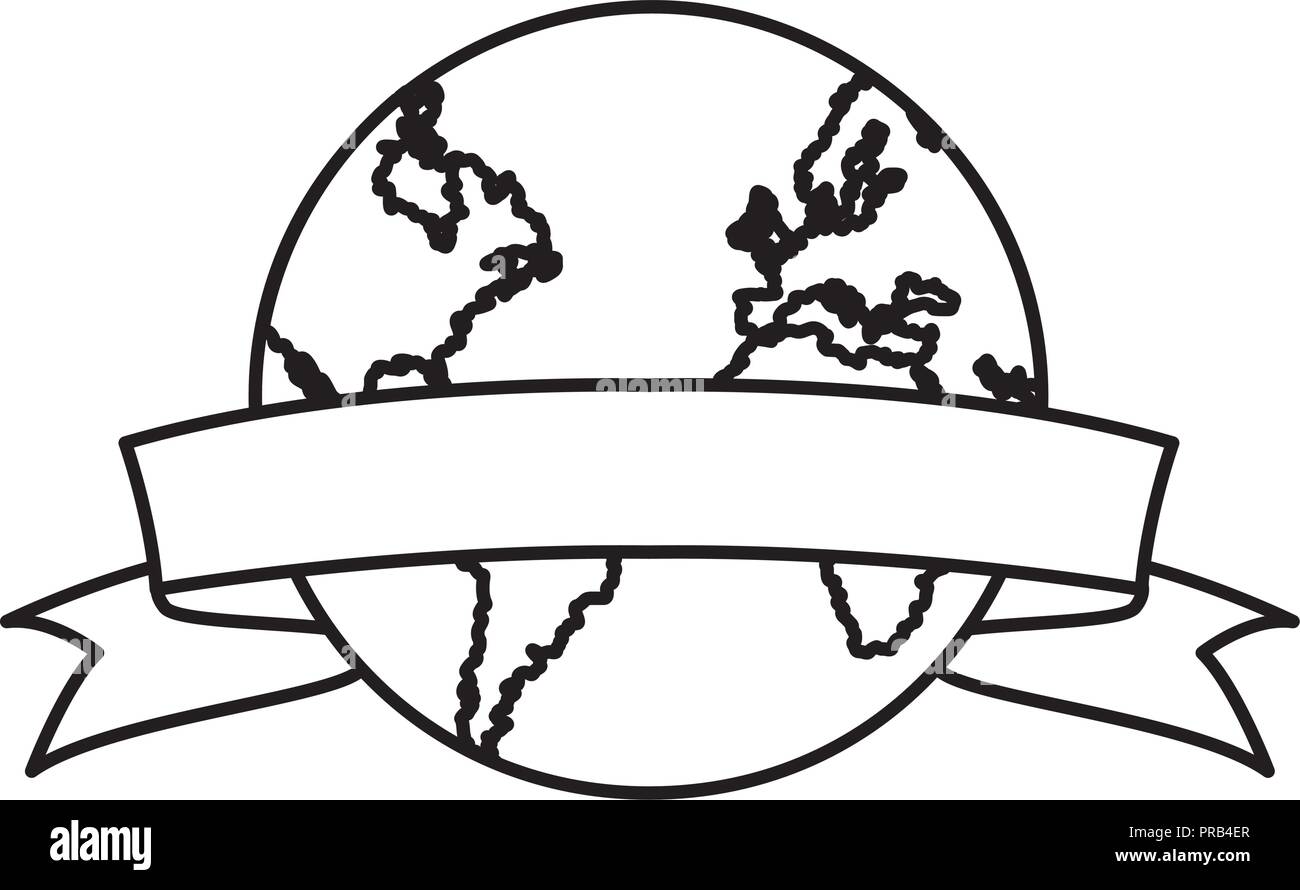 Earth world blank ribbon banner Stock Vector Image & Art - Alamy
