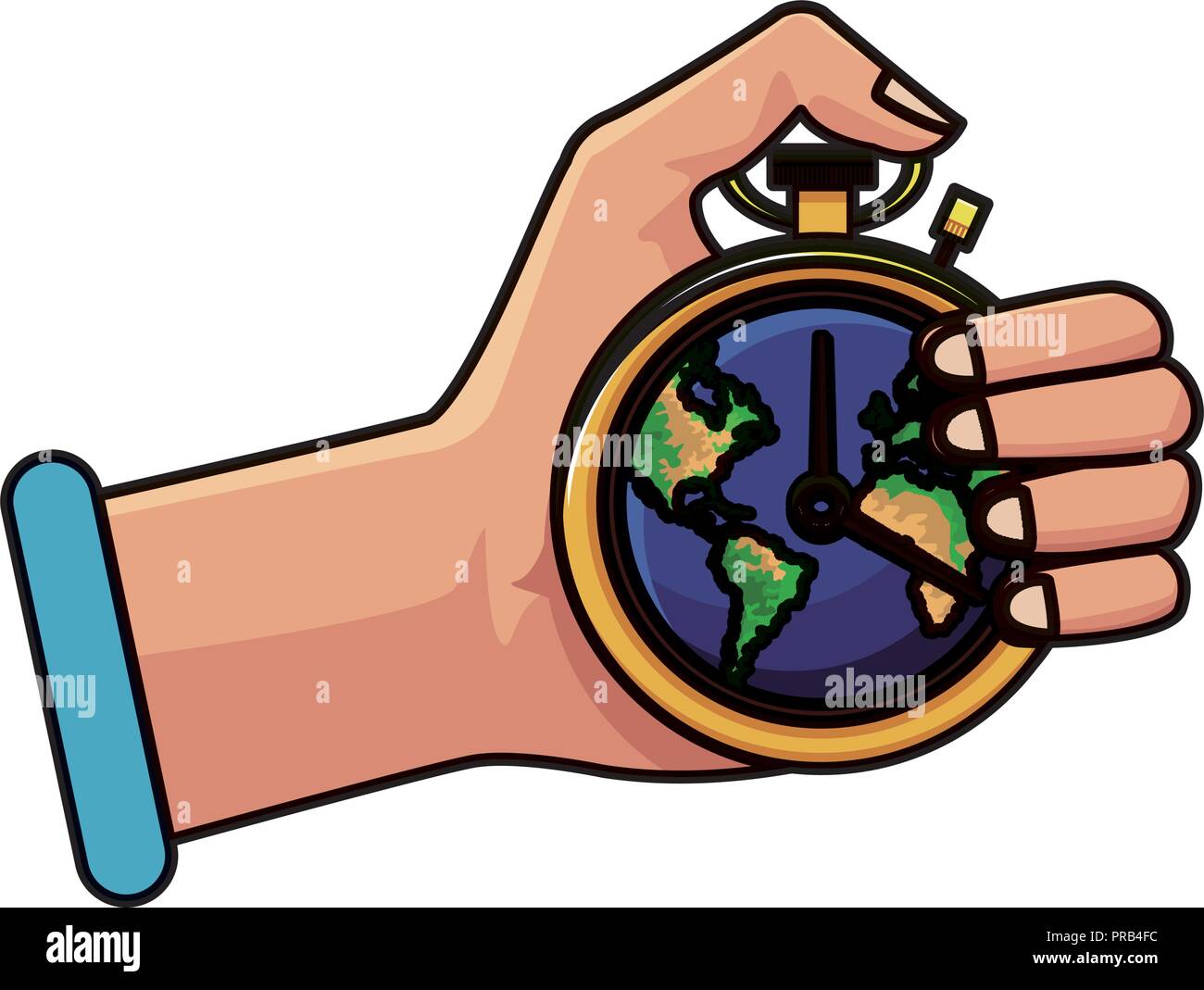 Hand holding vintage world clock Stock Vector Image & Art - Alamy