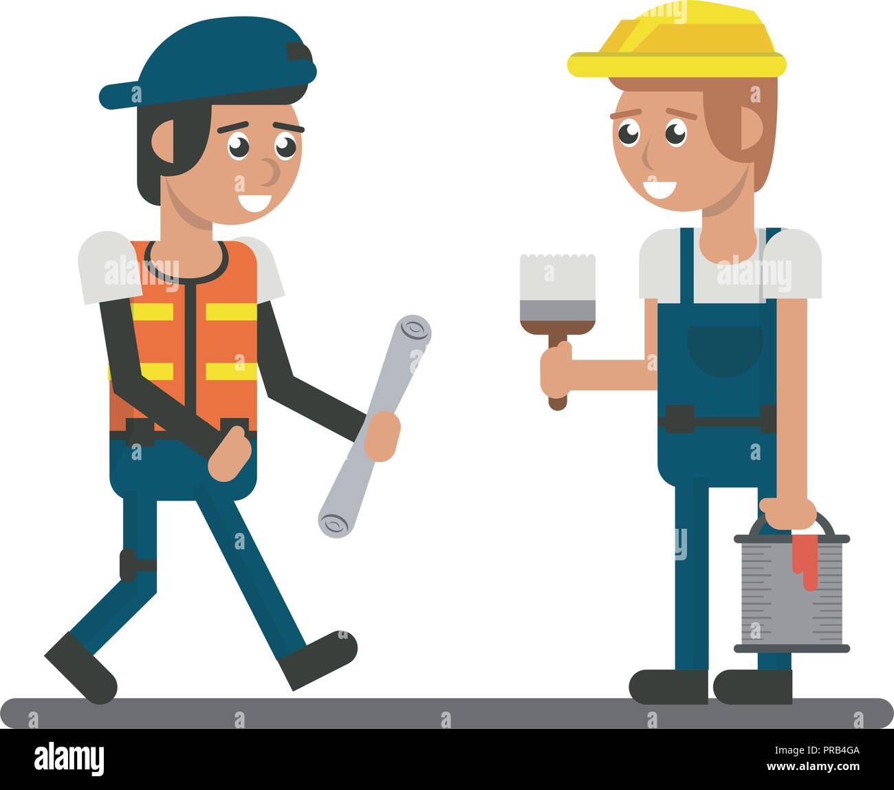 Constuction workers geometric cartoons Stock Vector Image & Art - Alamy
