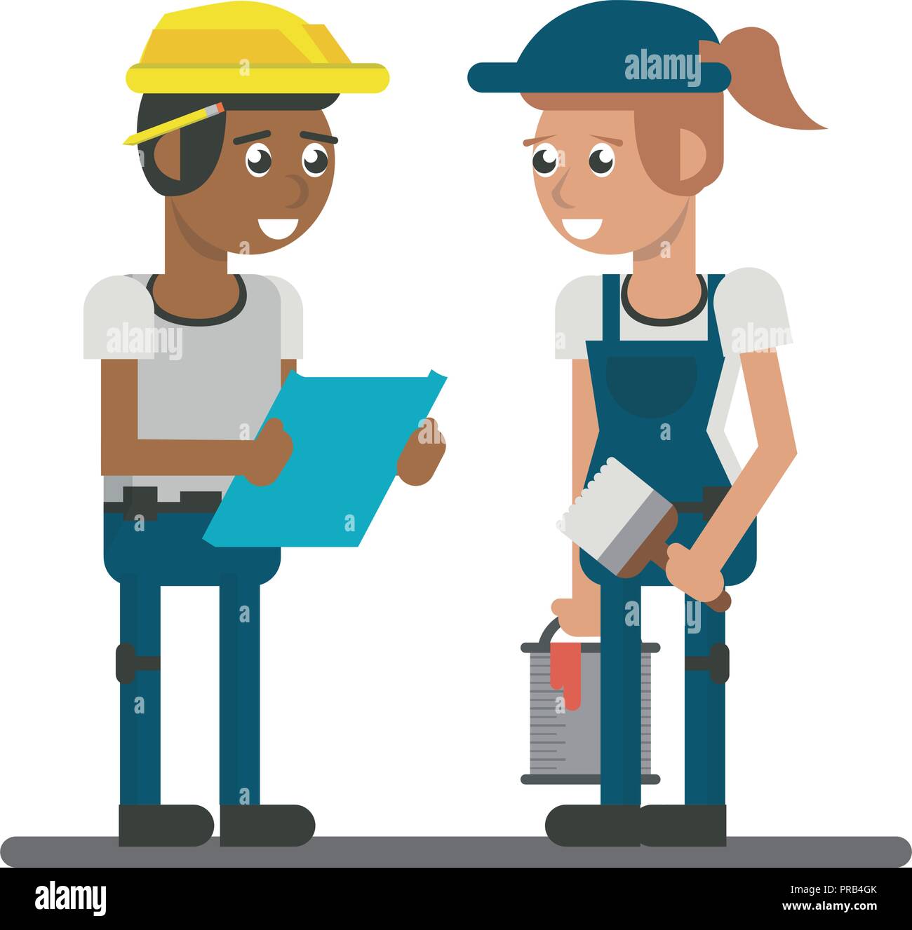 Constuction workers geometric cartoons Stock Vector Image & Art - Alamy