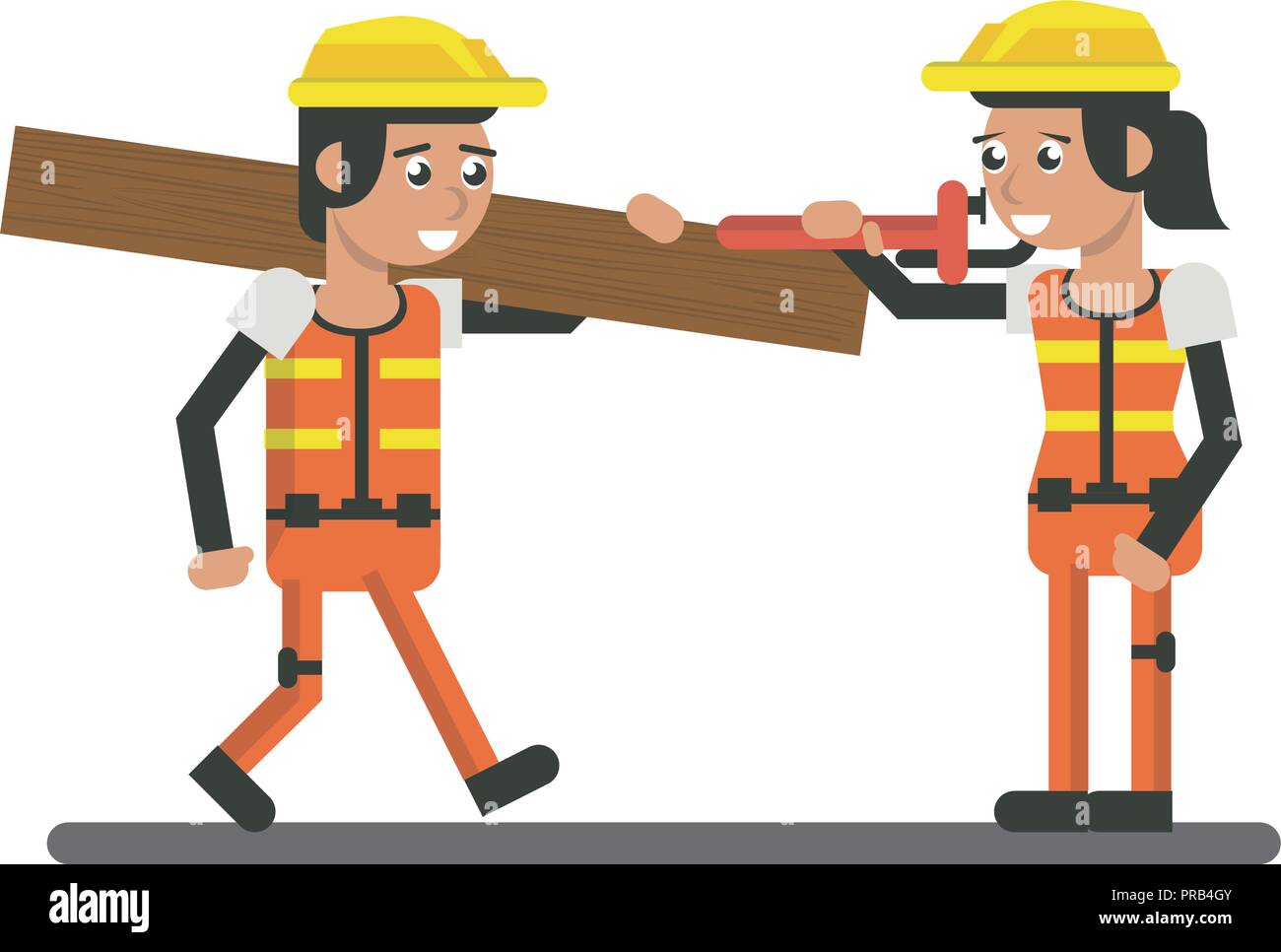 Constuction workers geometric cartoons Stock Vector Image & Art - Alamy