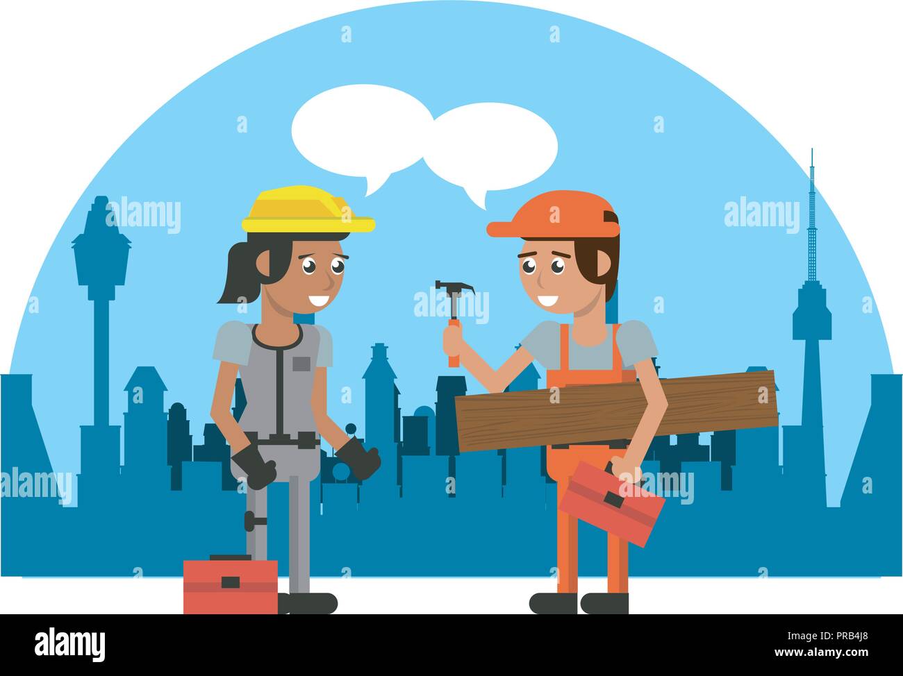 Constuction workers geometric cartoons Stock Vector Image & Art - Alamy