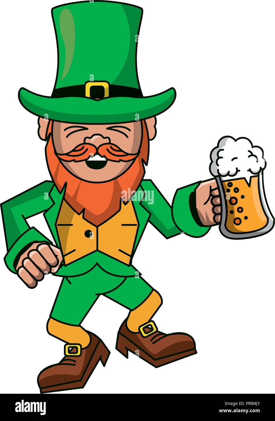 Irish elf holding beer cup cartoon Stock Vector Image & Art - Alamy