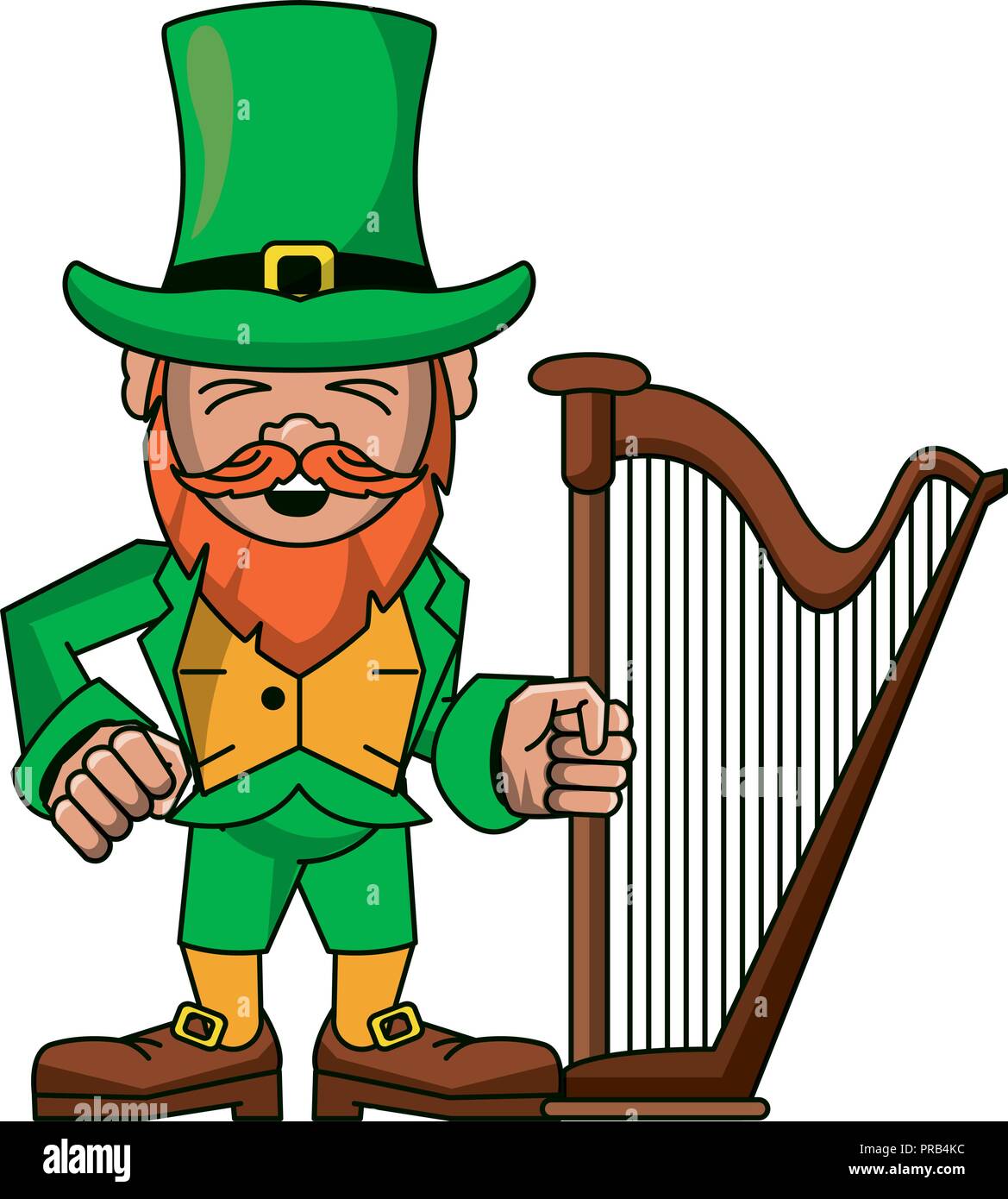 Irish elf with harp cartoon Stock Vector Image & Art - Alamy