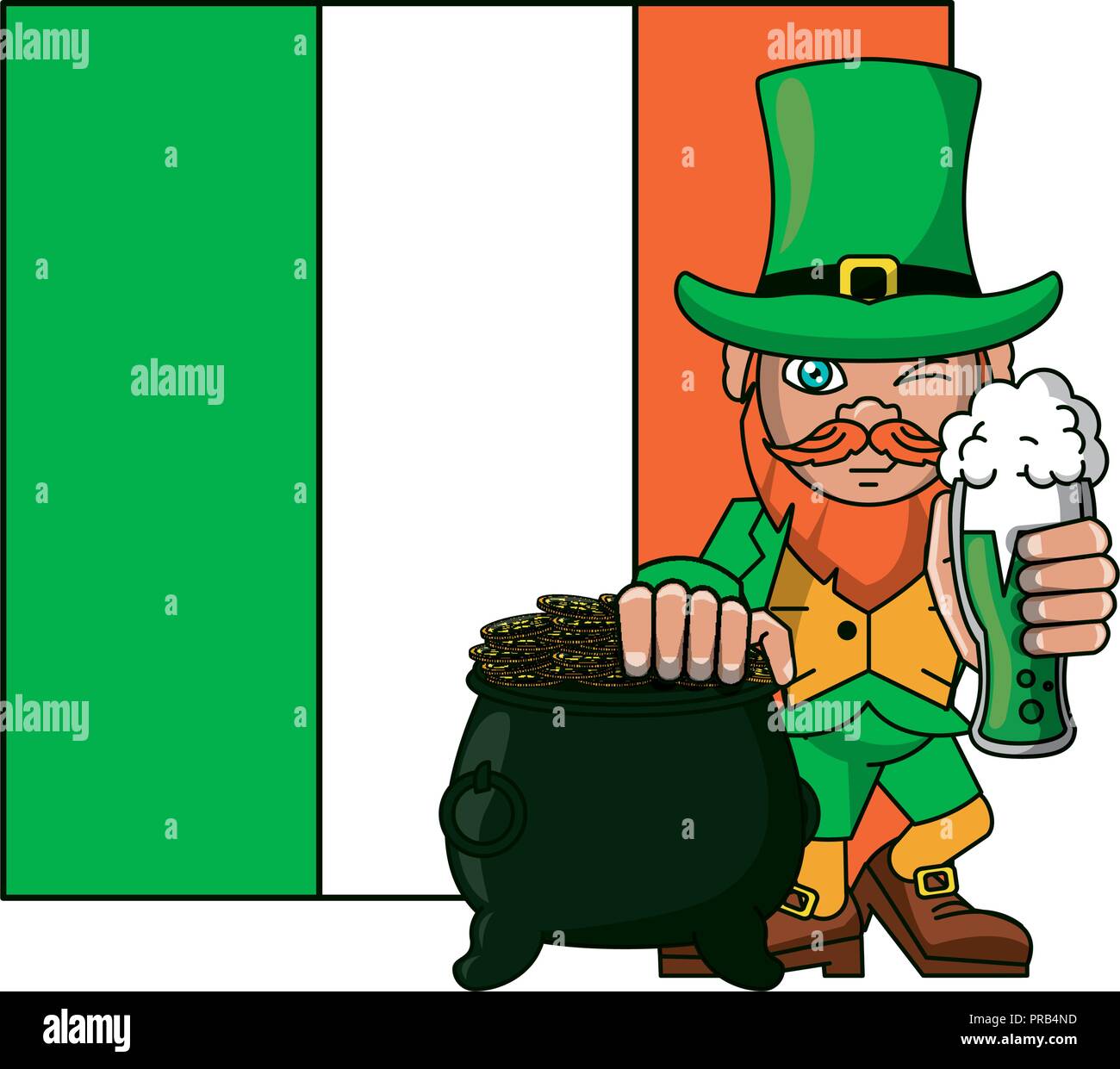 Irish elf with beer cup and pot coins Stock Vector Image & Art - Alamy