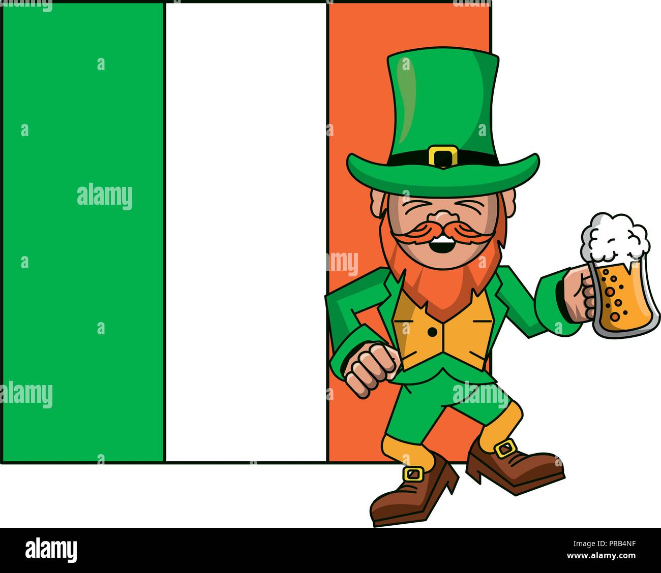 Irish elf holding beer cup cartoon Stock Vector Image & Art - Alamy