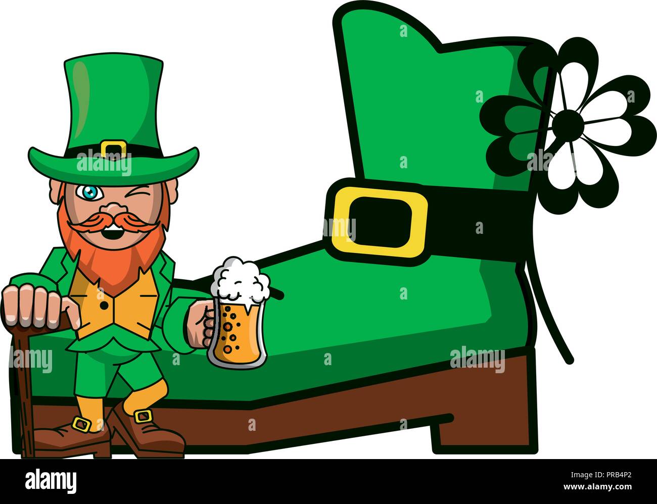 Irish elf with beer and coins Stock Vector Image & Art - Alamy