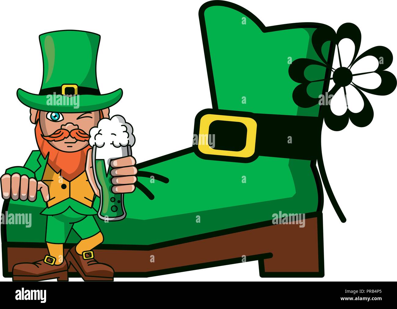 Irish elf holding beer cup cartoon Stock Vector Image & Art - Alamy