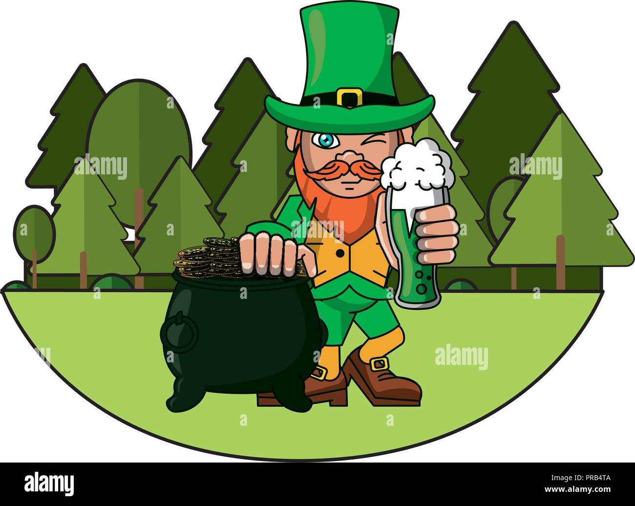 Irish elf with beer cup and pot coins Stock Vector Image & Art - Alamy