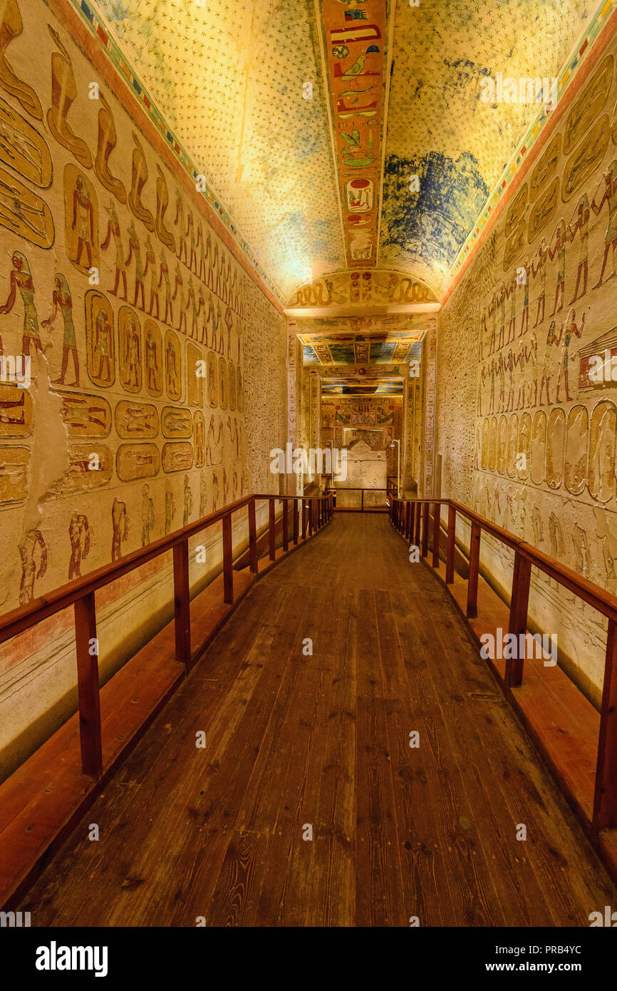 KV 2, Rameses IV burial chamber - Valley of the Kings, Egypt Stock ...