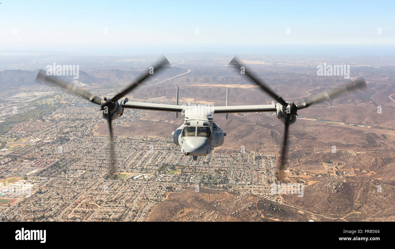 An MV-22 Osprey with Marine Medium Tiltrotor Squadron (VMM) 161, Marine ...