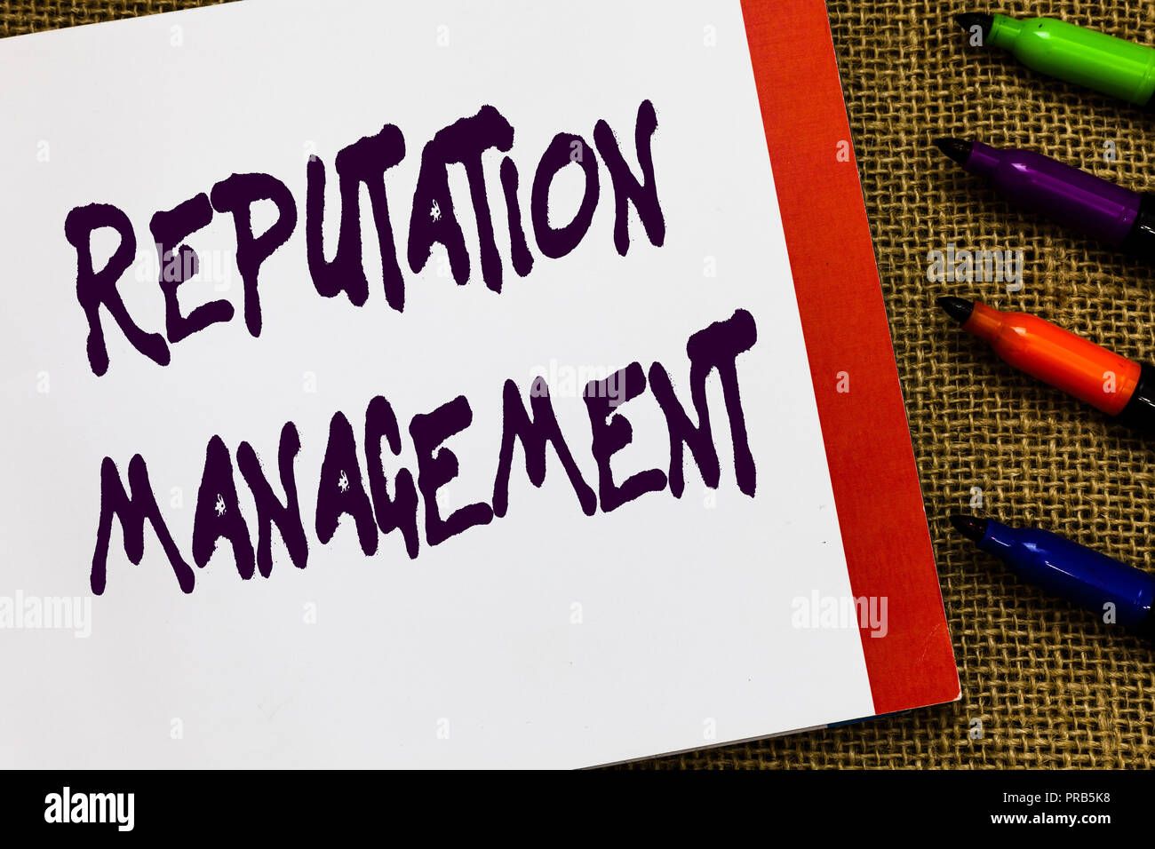 Handwriting text Reputation Management. Concept meaning Influence and ...