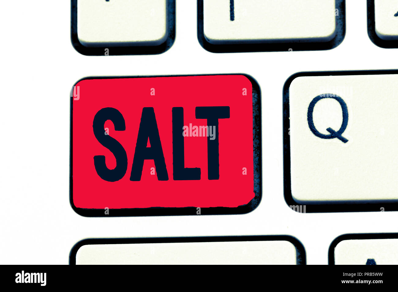 Writing note showing Salt. Business photo showcasing Used for seasoning ...