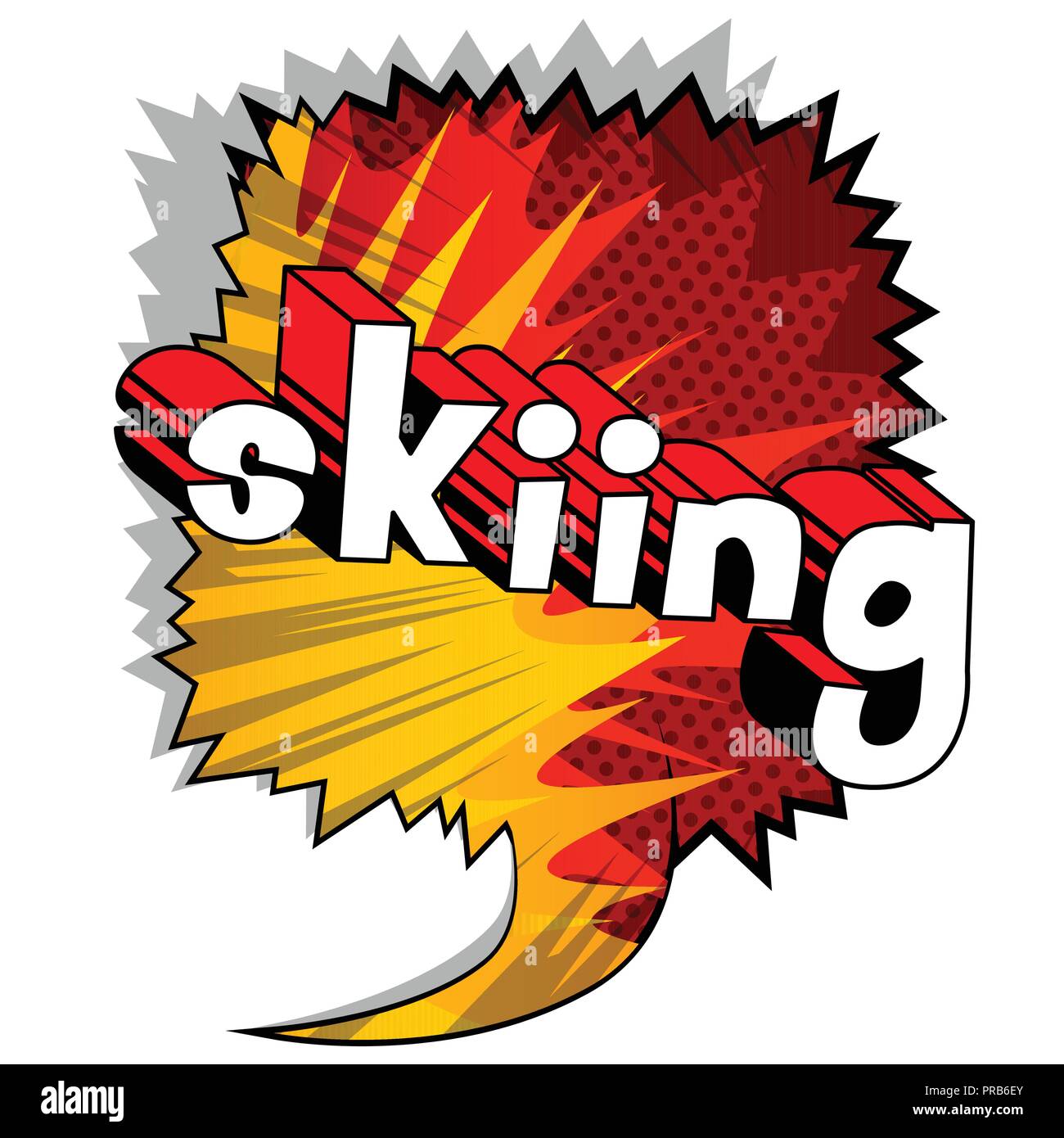 Skiing - Vector illustrated comic book style phrase Stock Vector Image ...
