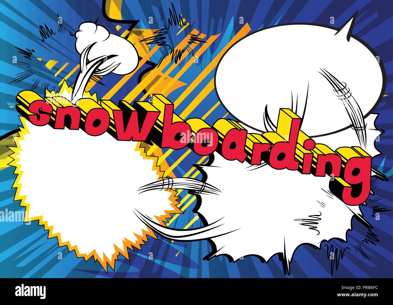 Snowboarding - Vector illustrated comic book style phrase Stock Vector ...