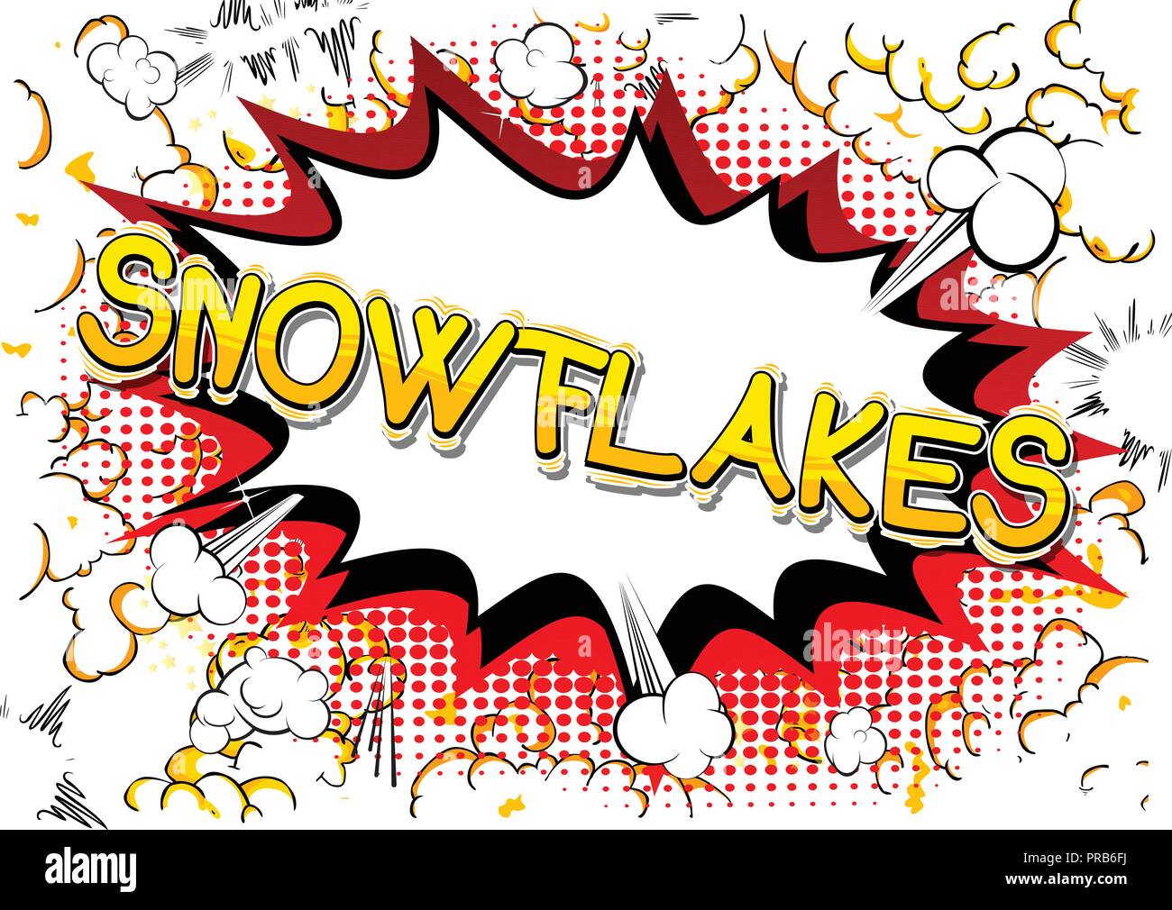 Snowflakes - Vector illustrated comic book style phrase Stock Vector ...