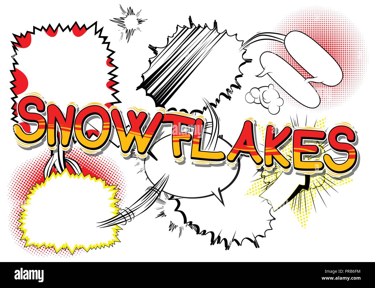 Snowflakes - Vector illustrated comic book style phrase Stock Vector ...