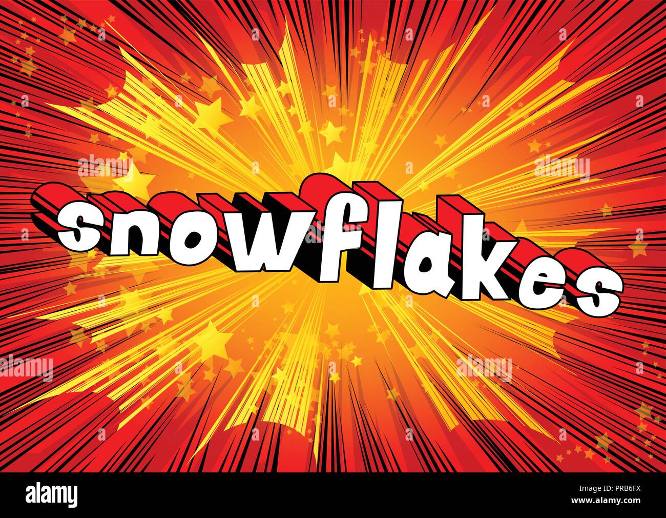 Snowflakes - Vector illustrated comic book style phrase Stock Vector ...