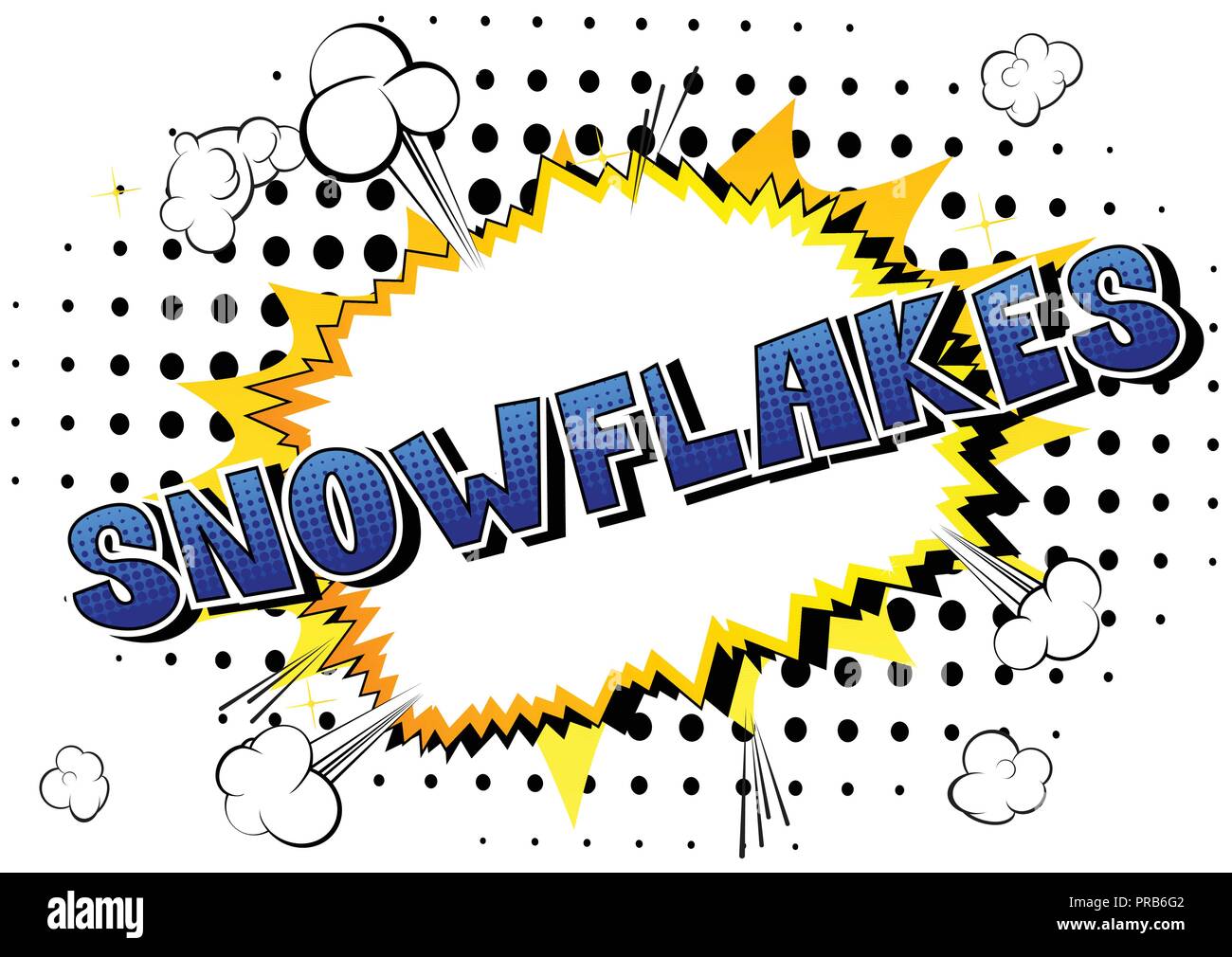 Snowflakes - Vector illustrated comic book style phrase Stock Vector ...