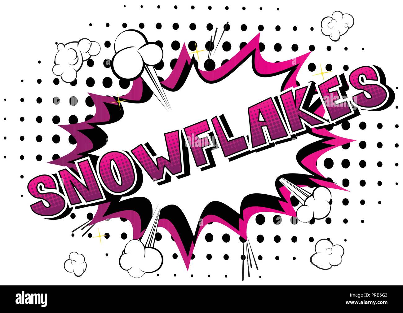 Snowflakes - Vector illustrated comic book style phrase Stock Vector ...