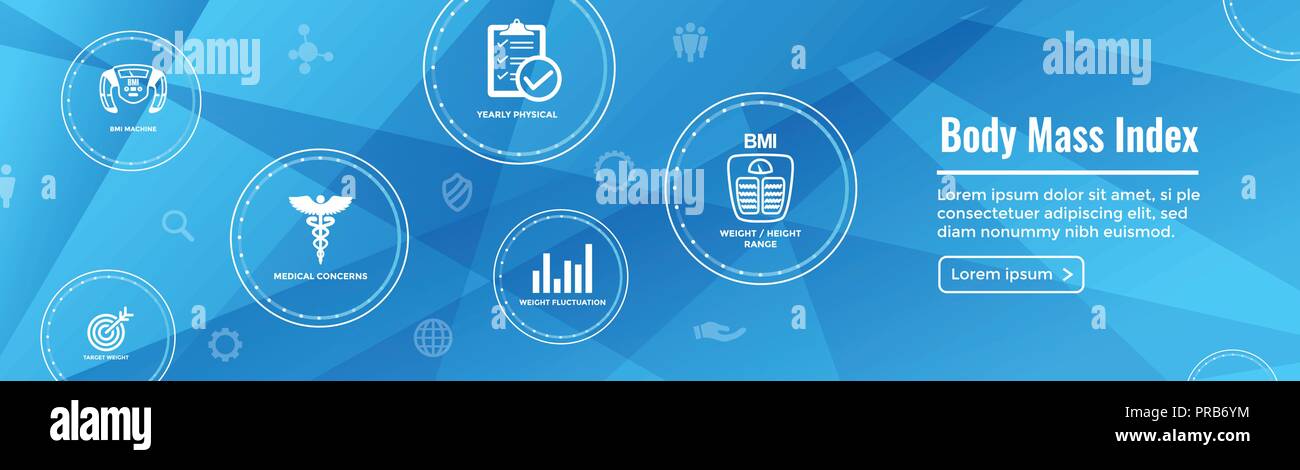 BMI or Body Mass Index Icons w scale, indicator, and calculator Stock ...