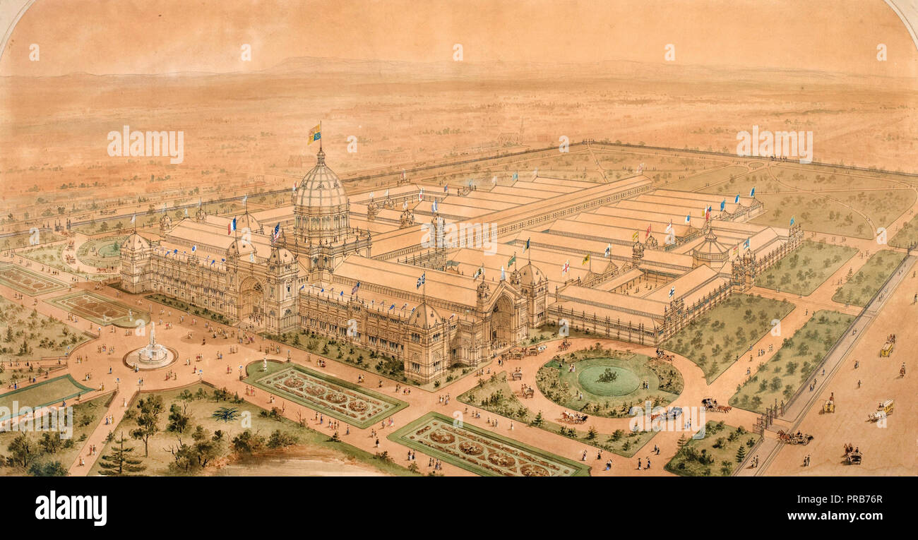 From the south east showing the main hall museum victoria hi-res stock ...