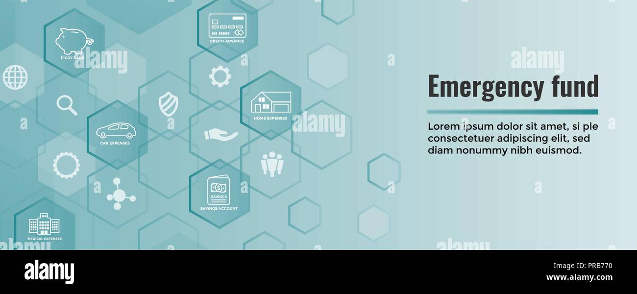 Financial Emergency Fund Icons with Umbrella - Home or House, Car or ...
