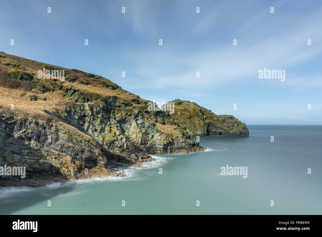 Tranquil Sea, Bossiney Bay, Cornwall Stock Photo - Alamy