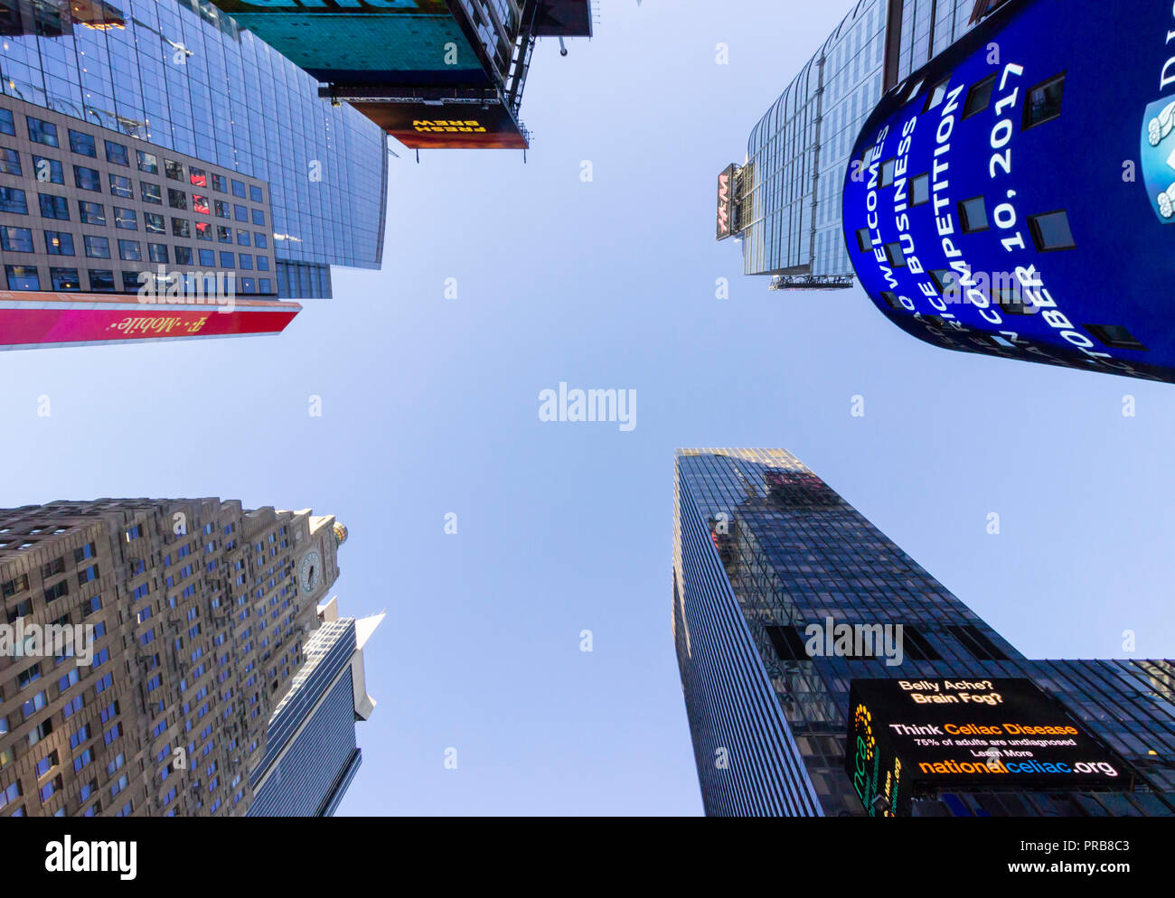 New York City, USA - October 10, 2017: Street view of the buildings of ...
