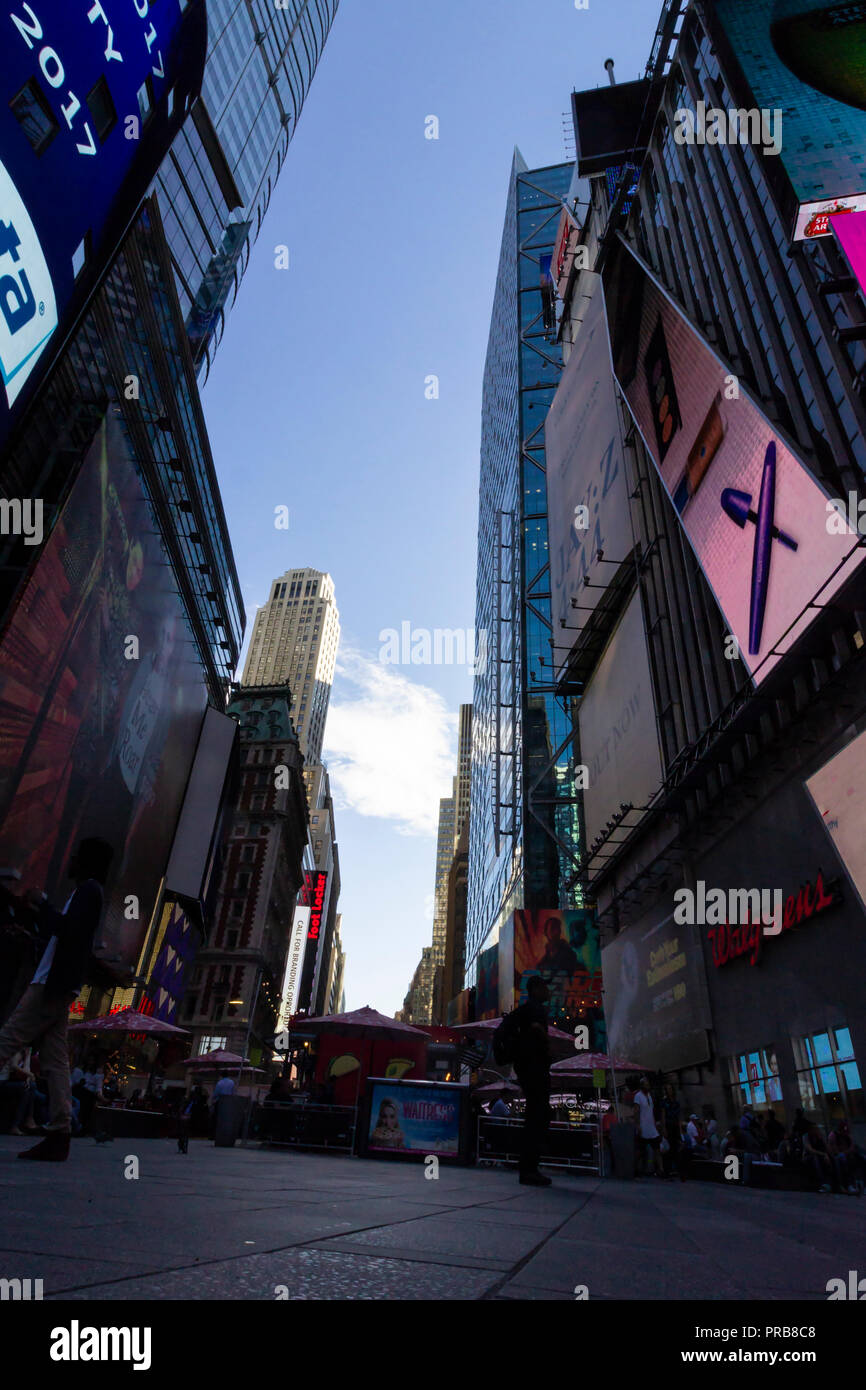 New York City, USA - October 10, 2017: Street view of the buildings of ...