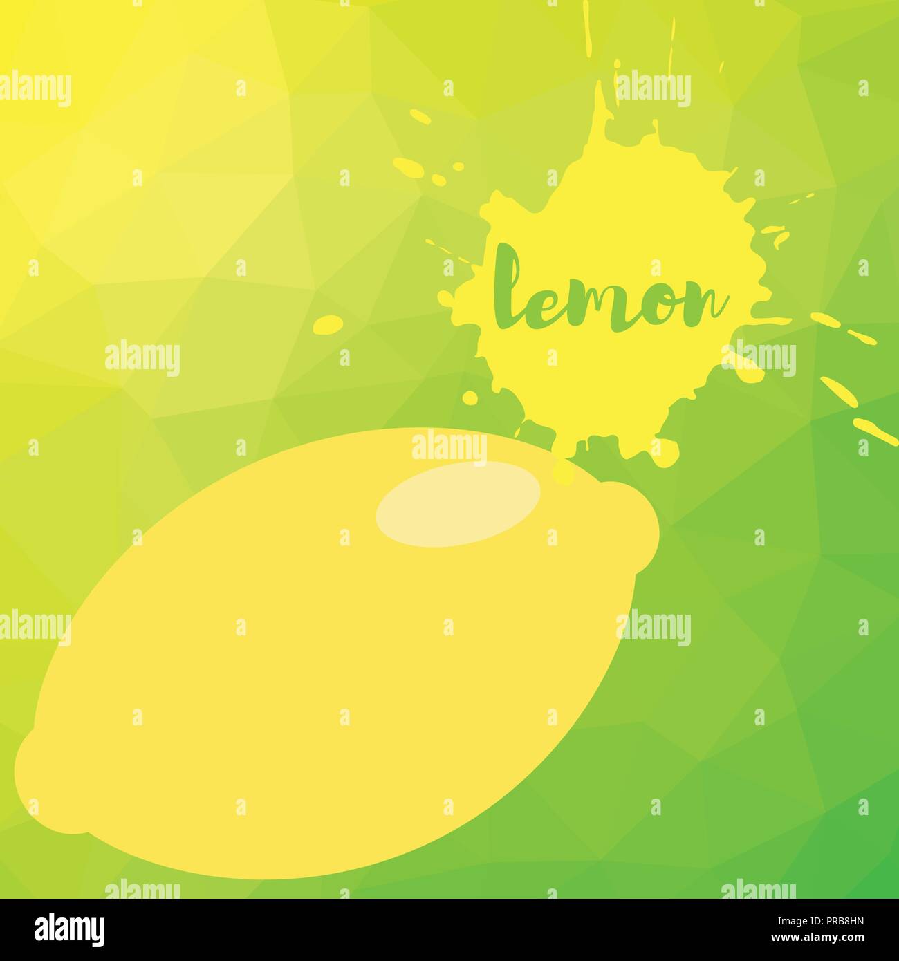 Vector illustration. lemon on a multi-colored polygonal art background ...