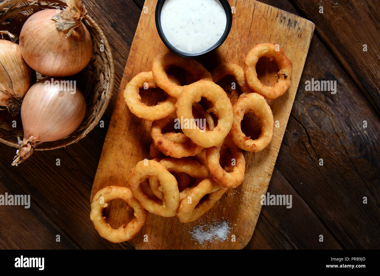 Onion rings snack Stock Photo - Alamy