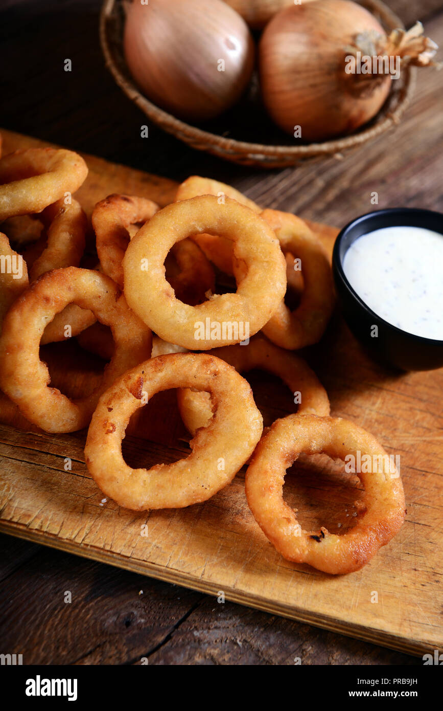 Onion rings snack Stock Photo - Alamy