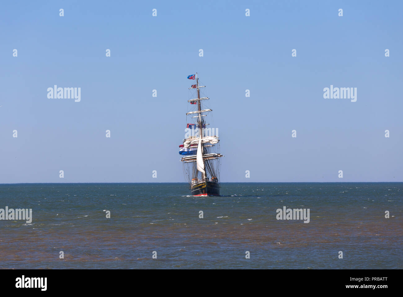 sailing ship with dutch flags on the sea Stock Photo - Alamy
