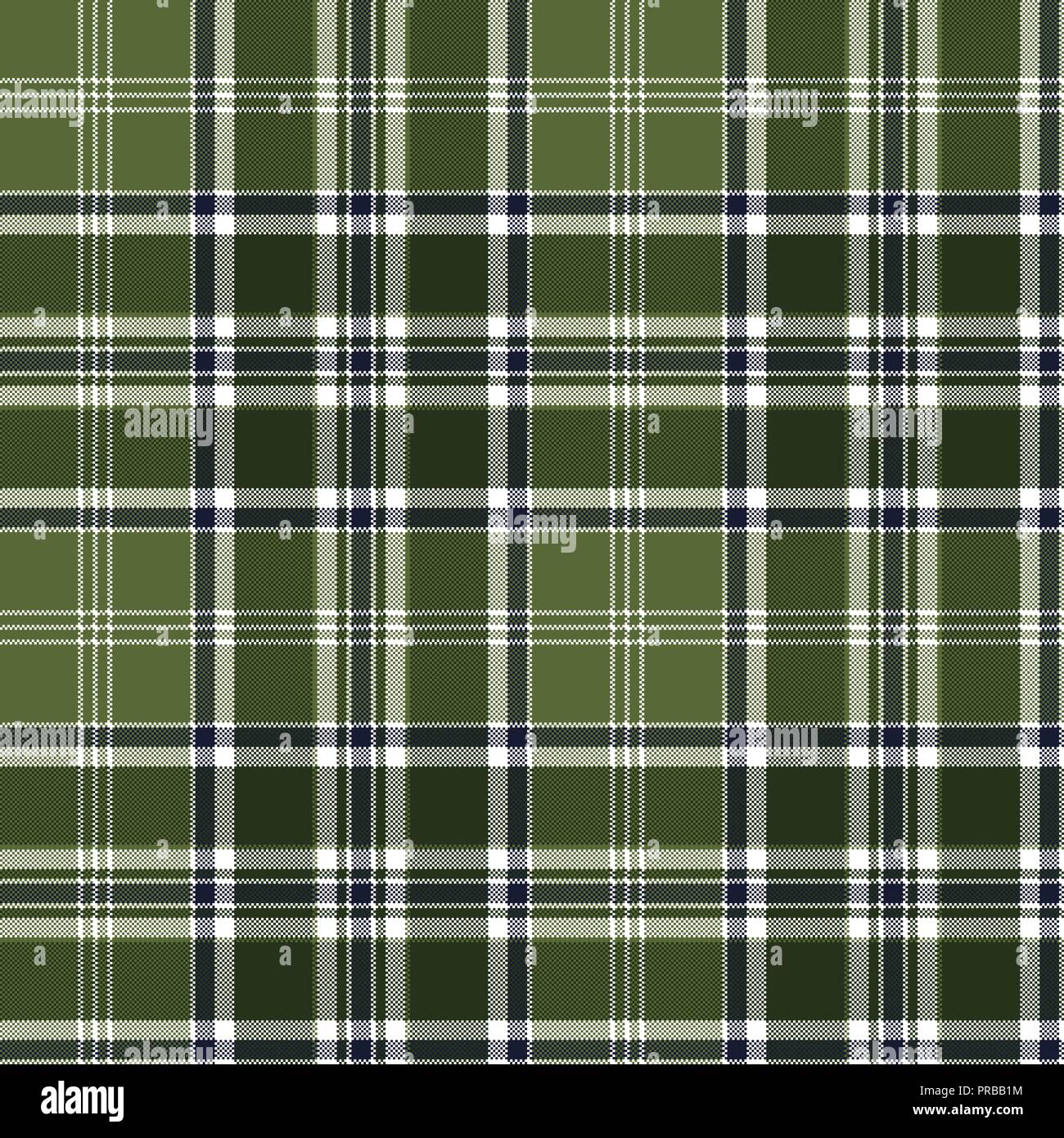 Green checkered plaid seamless fabric texture. Vector illustration ...