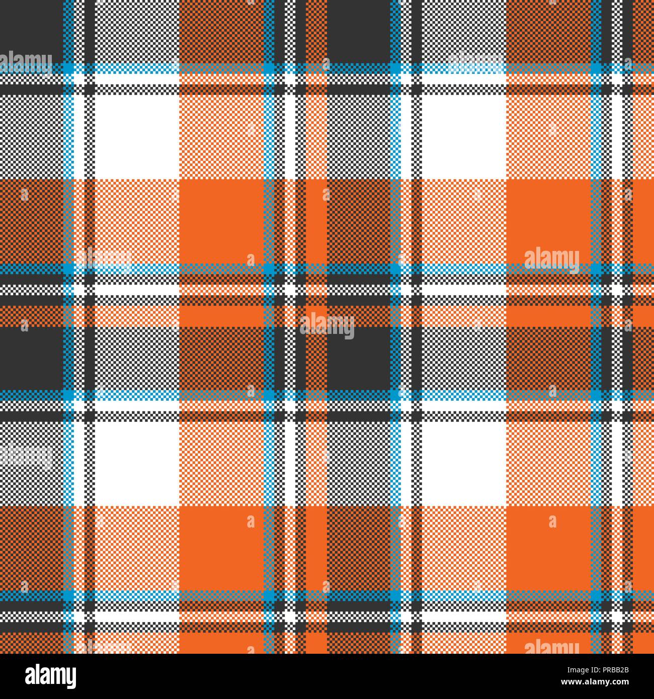 Orange check plaid seamless fabric texture. Vector illustration Stock ...
