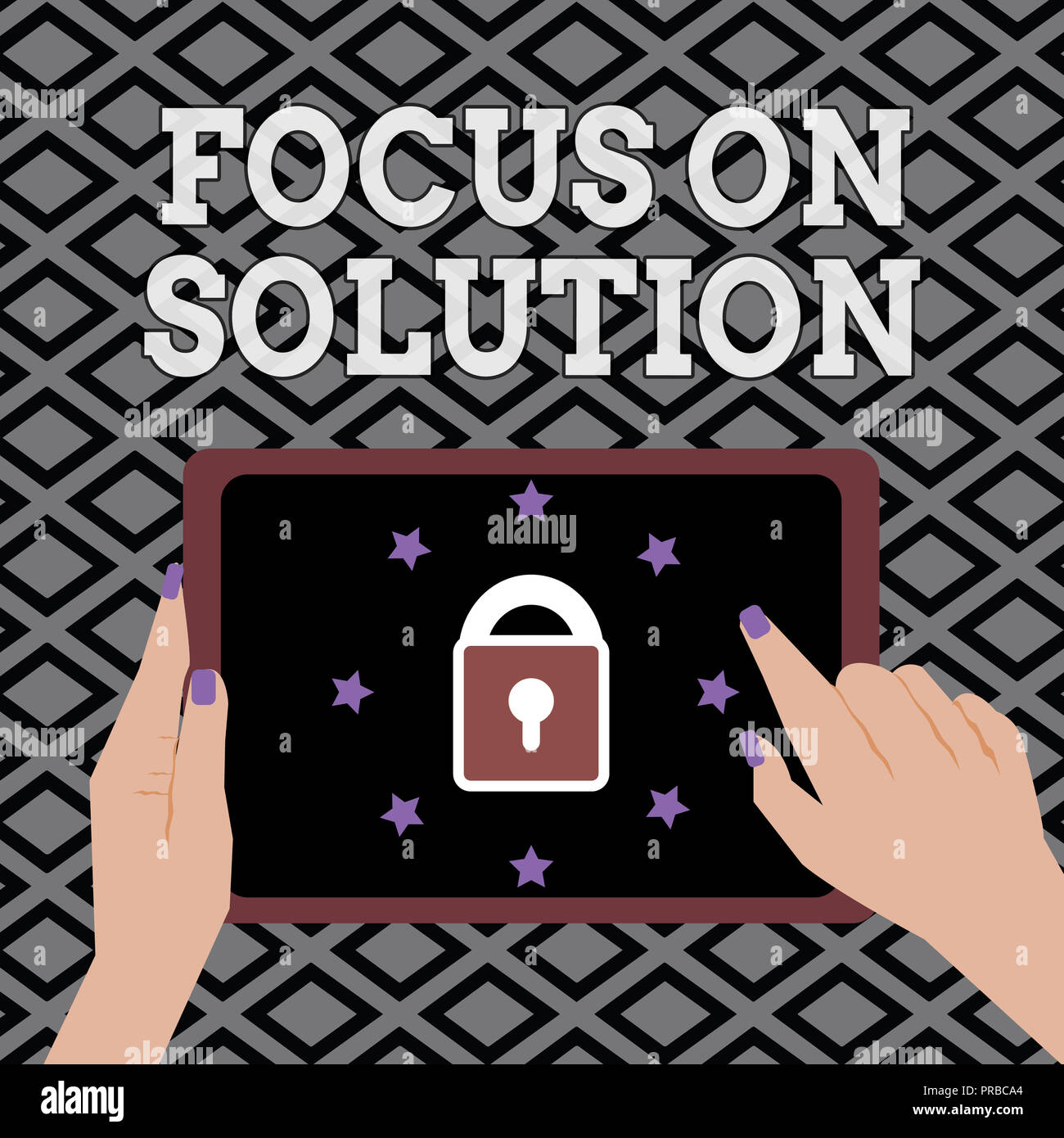 Conceptual hand writing showing Focus On Solution. Business photo showcasing Give full attention ...