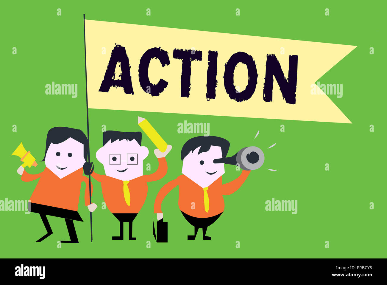 Text sign showing Action. Conceptual photo fact or process doing ...