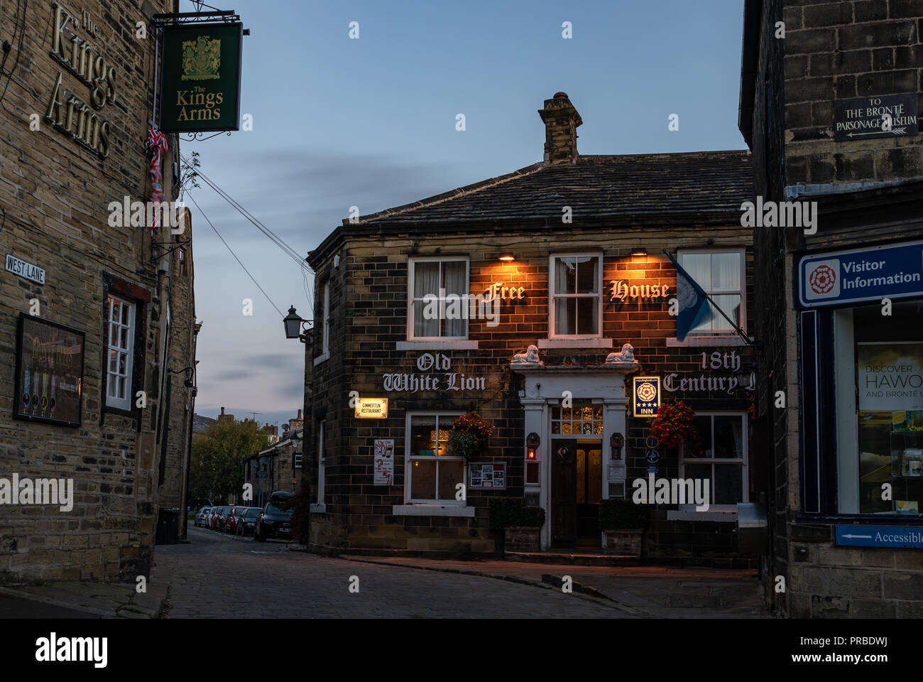Early Autumn morning in the famous village of Haworth in West Yorkshire ...