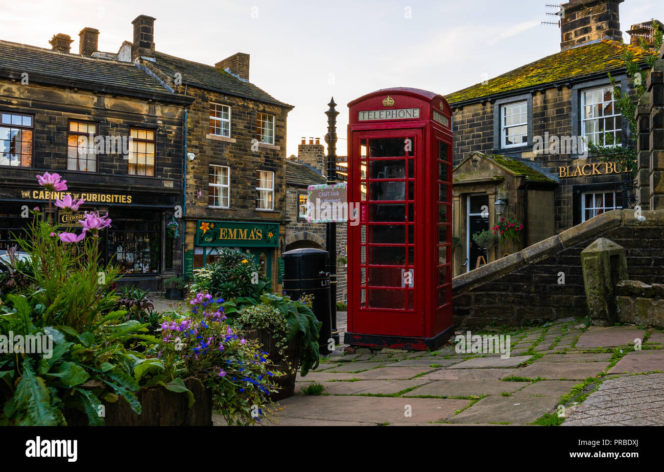 Early Autumn morning in the famous village of Haworth in West Yorkshire ...