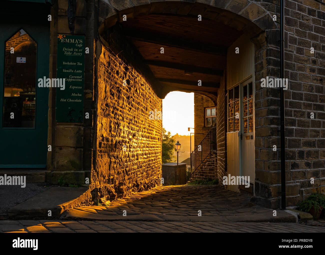 Early Autumn morning in the famous village of Haworth in West Yorkshire ...