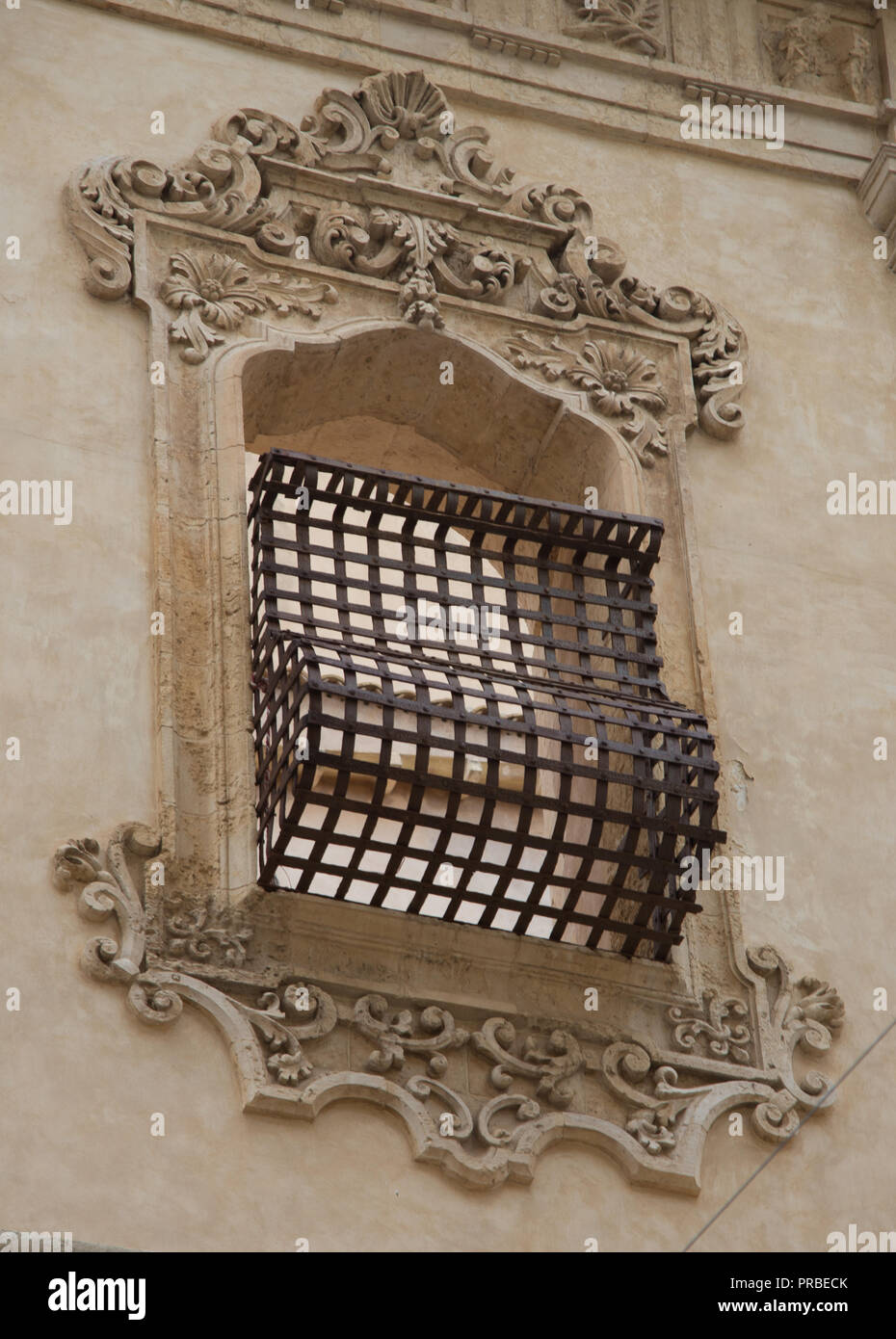 Intricate windows architecture in Sicily, Italy Stock Photo - Alamy