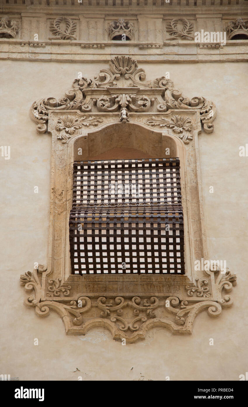 Intricate windows architecture in Sicily, Italy Stock Photo - Alamy