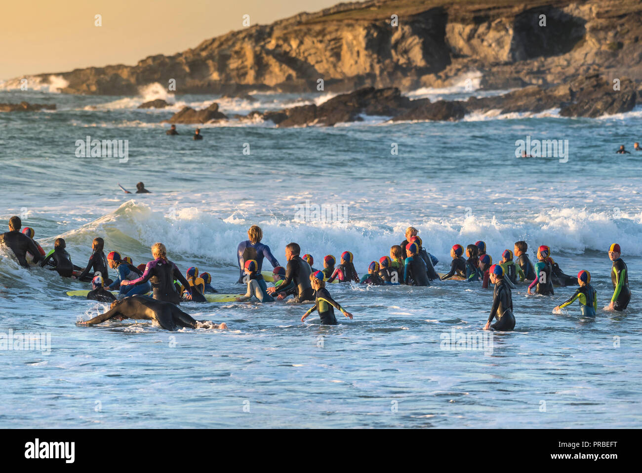A group of children participating in Newquay Surf Life Saving Club ... A group of children participating in Newquay Surf Life Saving Club ...