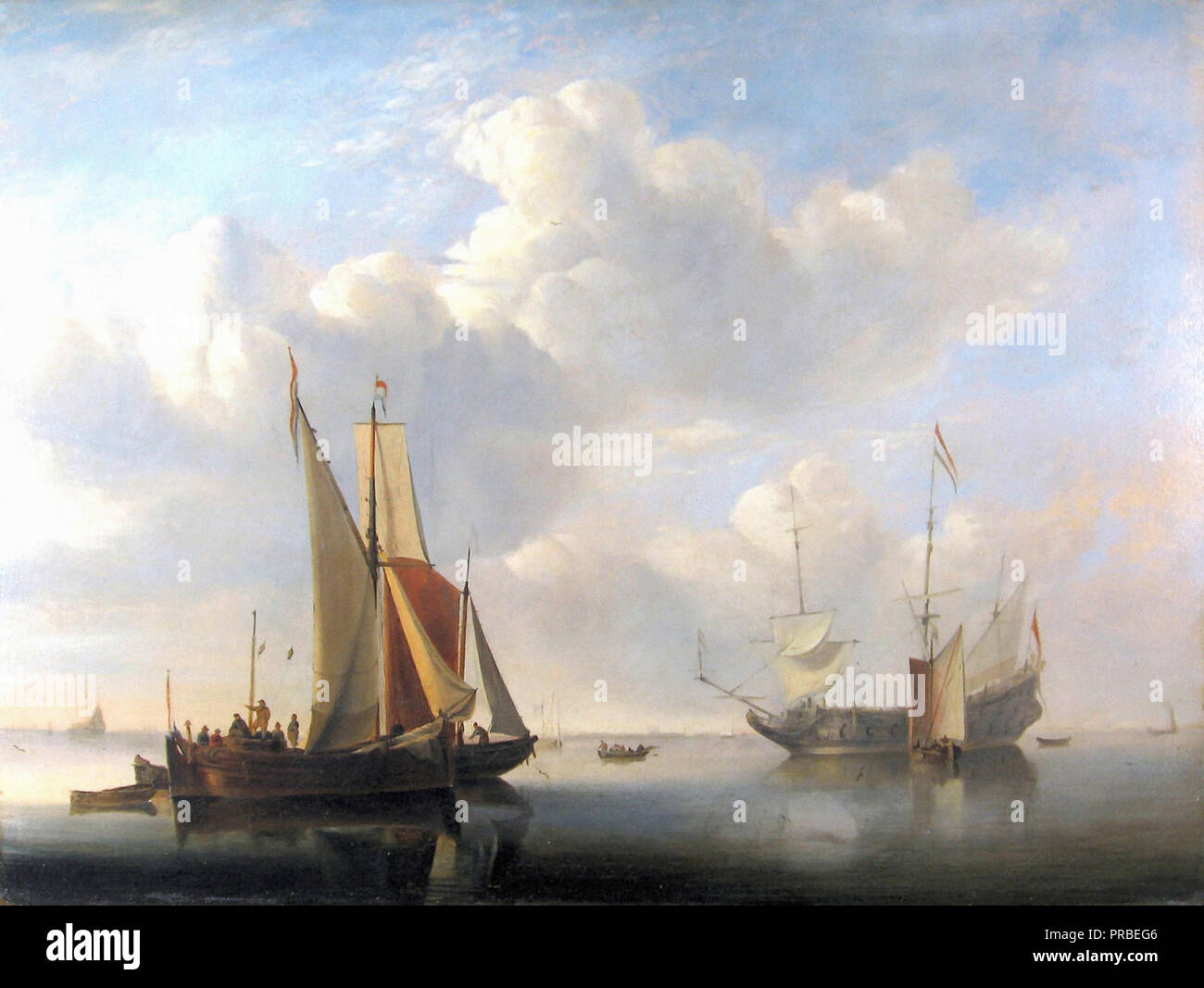 Cooke Edward William - a Wijdschip and a Kaag Under Sail in a Very ...