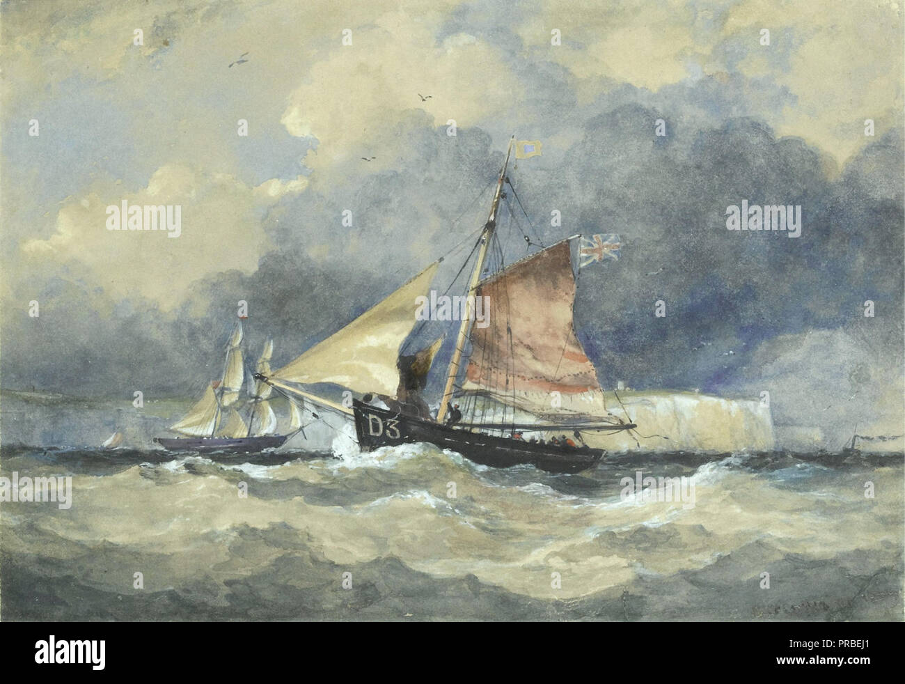 Cooke Edward William - Dover Pilot Boat off the North Foreland Stock ...