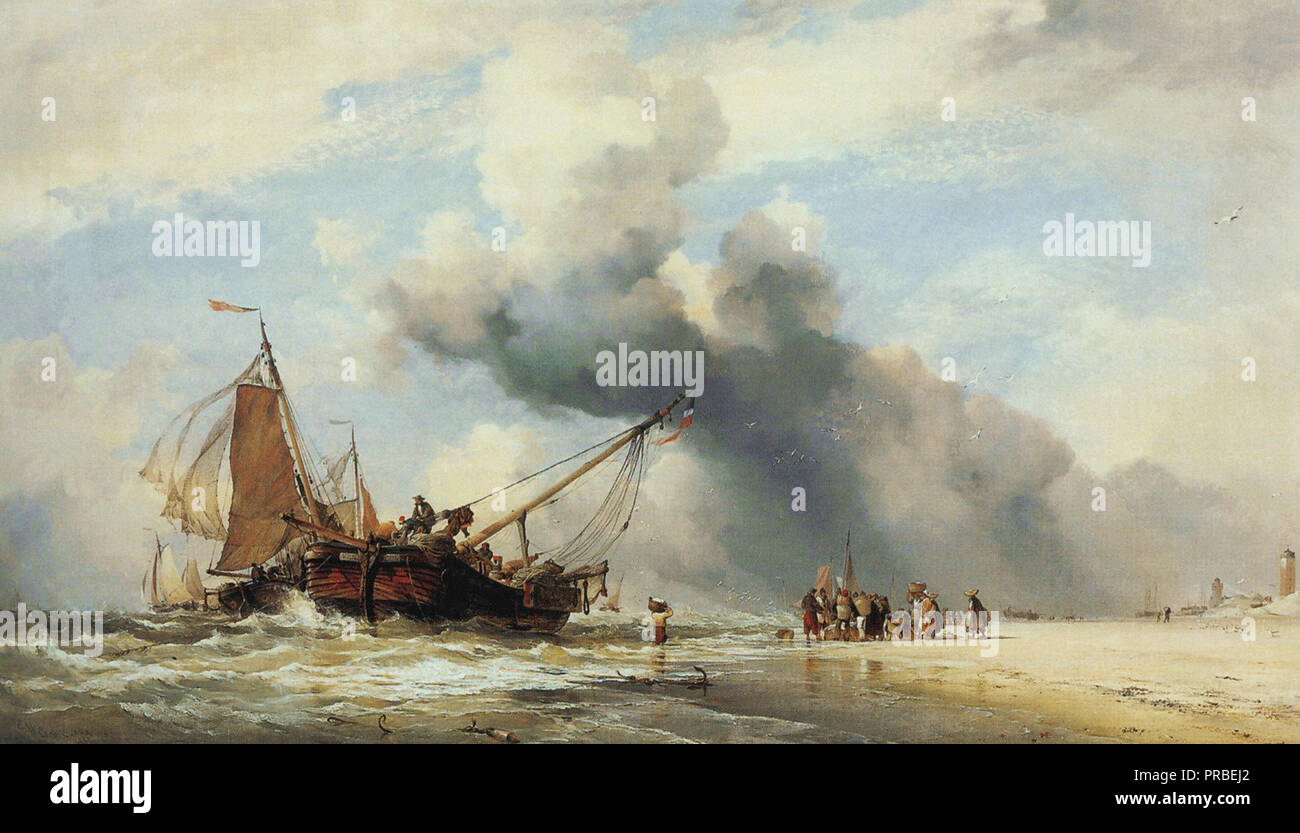 Cooke Edward William - Dutch Fishing Craft Katwijk Stock Photo - Alamy