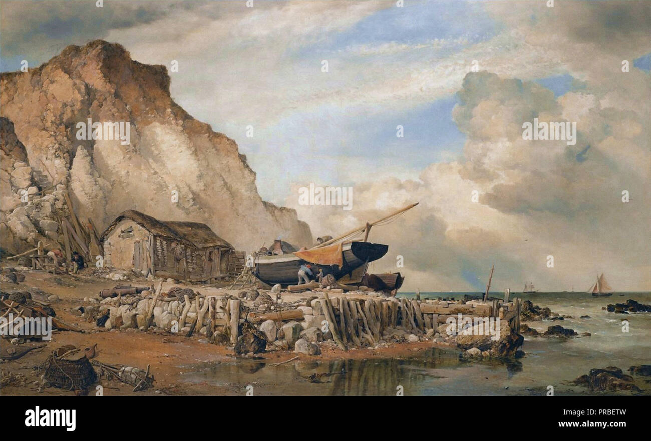 Cooke Edward William - the Undercliff at Bonchurch Isle of Wight 3 ...
