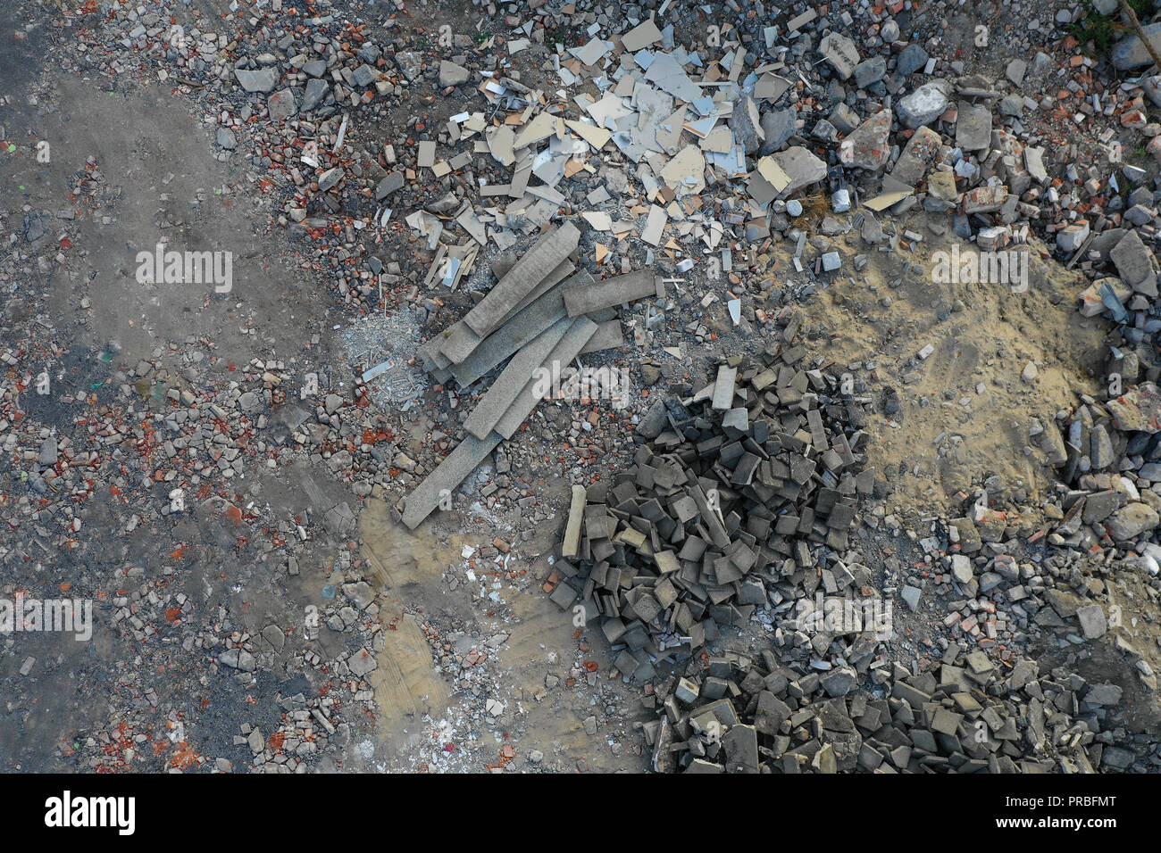 Above view on the rubble, background Stock Photo - Alamy