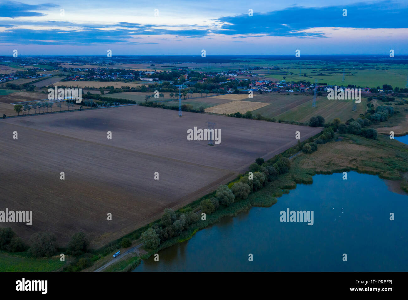 View from above on water ponds, Poland Stock Photo - Alamy
